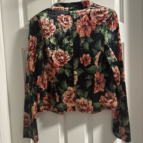 DAVI & DANI | Jackets & Coats | Velour Floral Blazer | Poshmark
